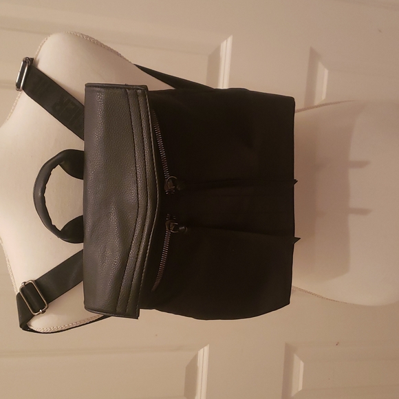 Botkier | Bags | Botkier Backpack Nylon Leather Trim Multiple Zippers ...